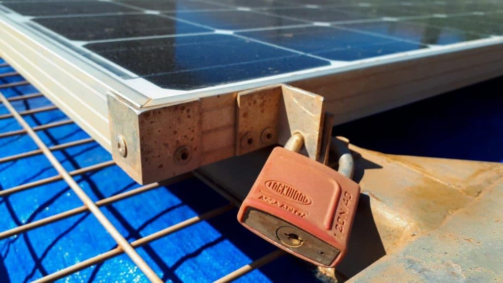 Our Camper trailer boat rack 400W solar panel system