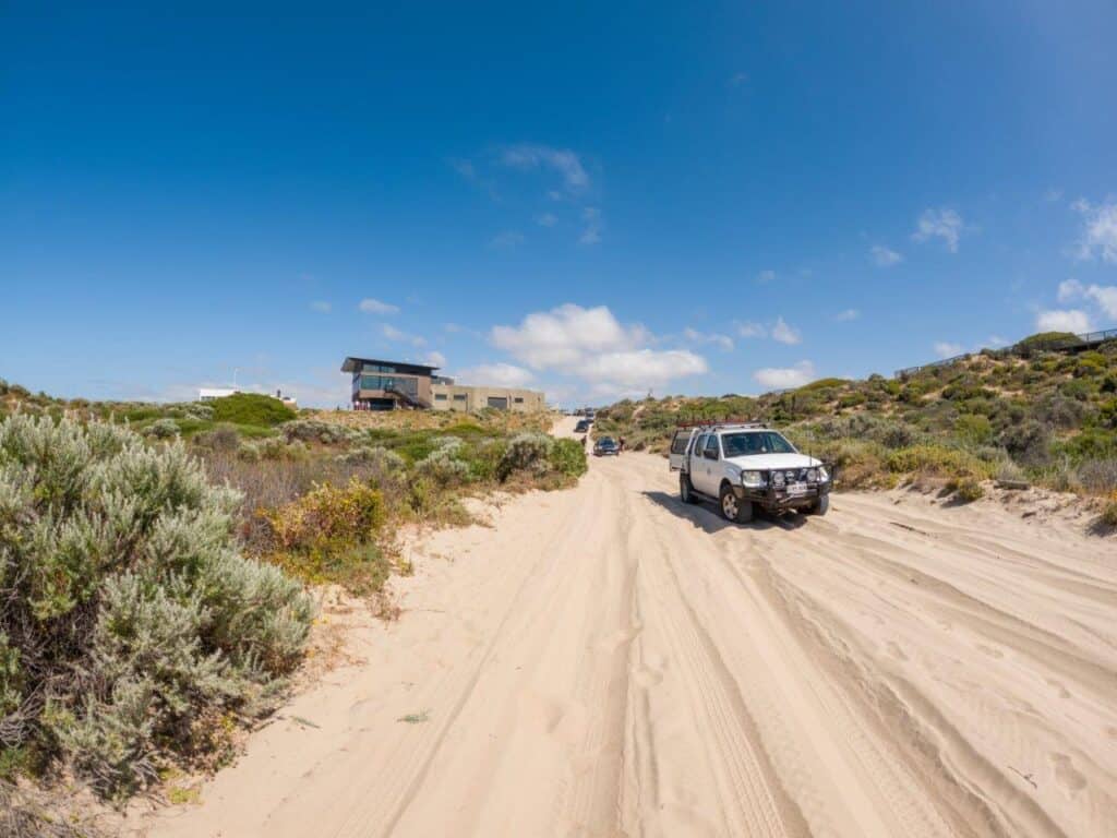 Goolwa Beach by 4WD; see the Murray River Mouth