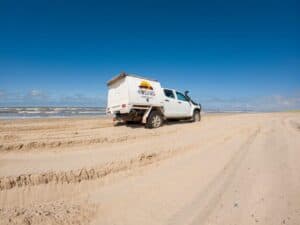 Goolwa Beach by 4WD; see the Murray River Mouth