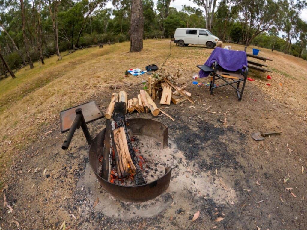 Fan your camp fire, literally